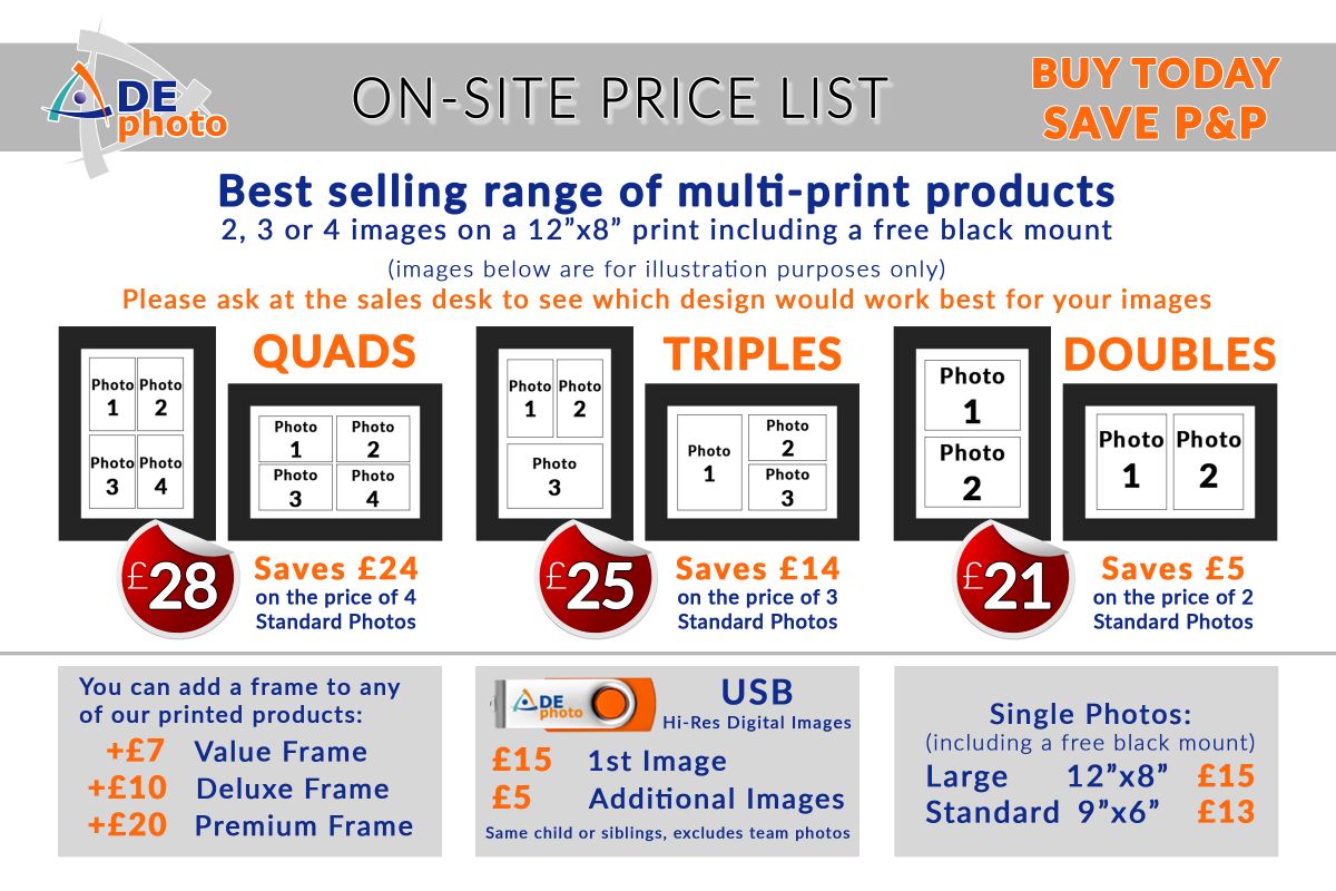 DE Photos Price List | Excel Gymnastics Academy